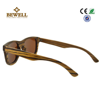 Fashion Custom Wooden Prescription Glasses , Zebra Mens Wooden Sunglasses