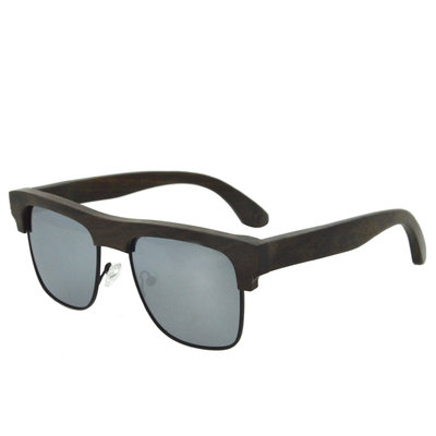 Uv400 Resistance Black Sandalwood Wooden Polarized Sunglasses With Coated Lenses