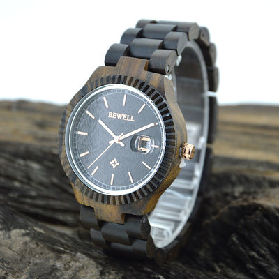 Custom Black Sandalwood Womens Wooden Watches With 12 Months Warranty