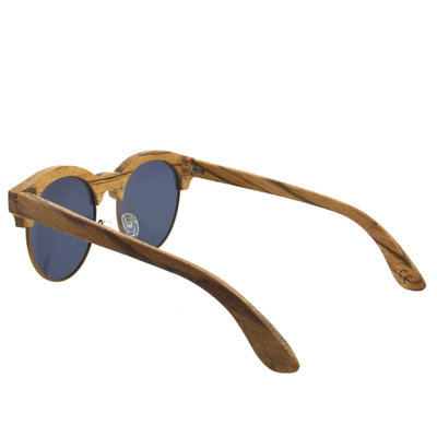 High End Fashion Natural Wooden Polarized Sunglasses , Custom Bamboo Sunglasses