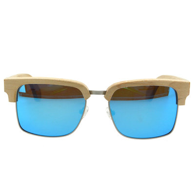 Handmade Maple Polarized Wayfarer Wood Sunglasses With Silver Plated Metal