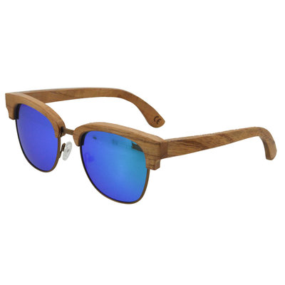 Polarized UV400 resistance custom wood sunglasses with metal frame