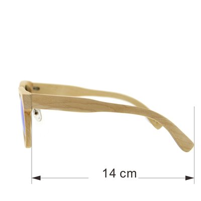 Mirror Refective Sunglasses With Wooden Frame , Wooden Mens Sunglasses