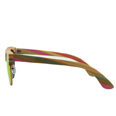 Flashing Polarized lenses wood wayfarer sunglasses , bamboo wood sunglasses