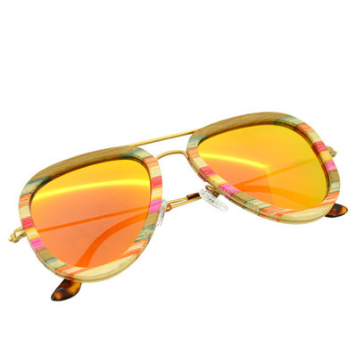 Fashion Gold polarized bamboo sunglasses for man and women