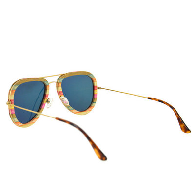 Fashion Gold polarized bamboo sunglasses for man and women