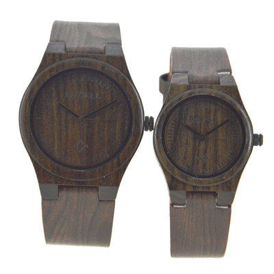 Japanese Movement Wood Watch With Leather Band  , Tense Couple Wooden Hand Watch