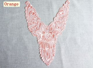 China Polyester  Embroidery Collar Lace for Pajamas  Mesh Based Necklace Decoration supplier