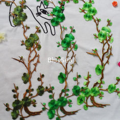 China Hot Fix Motif Wintersweet  Embroidery Lace Flower supplier