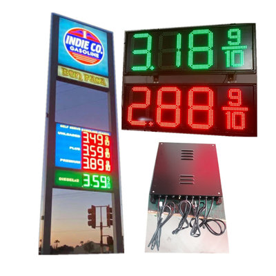 24inch Regular white Red Diesel Green Blue gas price sign changers LED gas petrol station sign