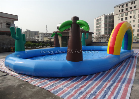 Fire - Retardant Children Blow Up Water Park Water Ball Pool With Rainbow And Tree