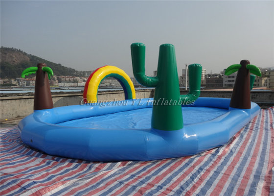 Fire - Retardant Children Blow Up Water Park Water Ball Pool With Rainbow And Tree
