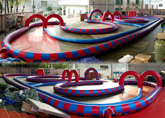 Custom Blow Up Outdoor Toys Inflatable Go Kart Track For Walking Sport Ball