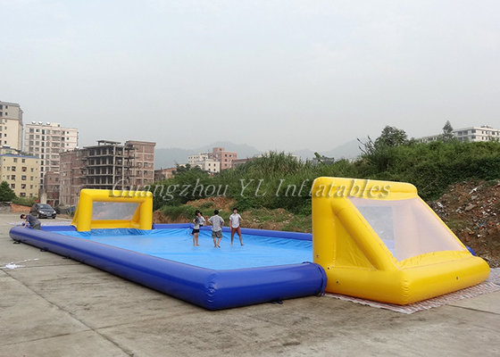Adults / Children Inflatable Soap Soccer Field Yellow Color For Family Gardens