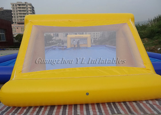 Adults / Children Inflatable Soap Soccer Field Yellow Color For Family Gardens