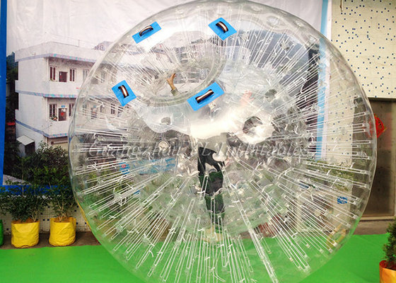 Transparent 2.8m x 1.8m PVC Inflatable Body Zorbing Ball For Rolling Ramp