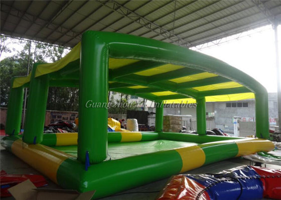 Large 0.9mm PVC Green And Yellow Inflatable Ball Pool With Cover Waterproof For Kids Adults