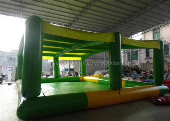 Large 0.9mm PVC Green And Yellow Inflatable Ball Pool With Cover Waterproof For Kids Adults