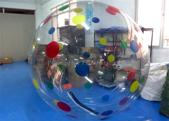 0.8mm PVC Funny Dots Inflatable Water Walking Ball For Aqua Park