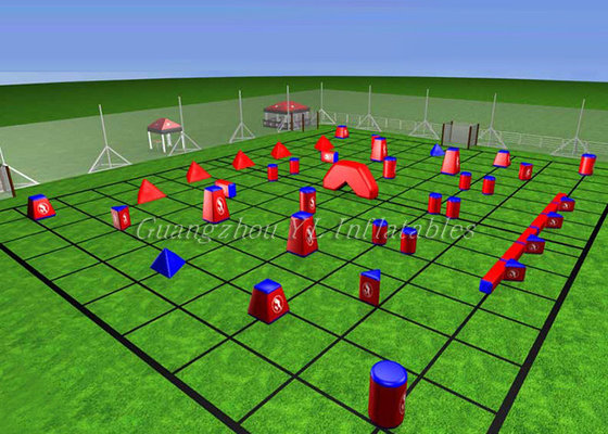 Red And Blue Inflatable Paintball Bunkers Games