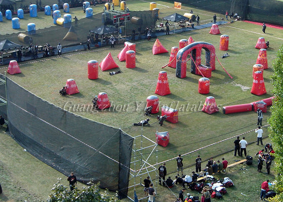 Commercial 0.6mm PVC Inflatable Paintball Air Bunkers Area With Logo Printing