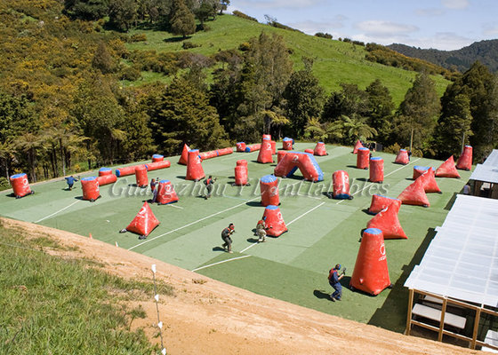 Outdoor Football Field Inflatable Paintball Bunkers Obstacle With 0.6mm PVC