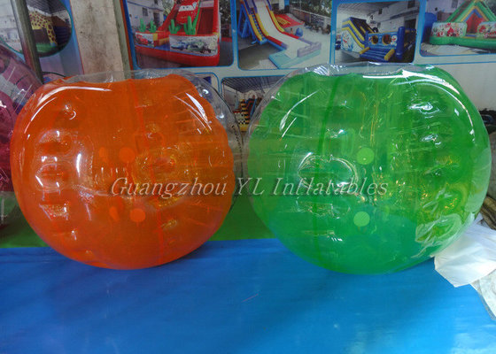Amusement Playground Air Bubble Football Soccer Half Green And Orange Color
