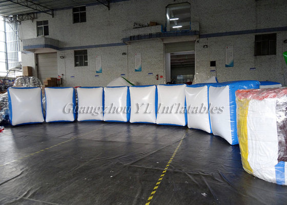 0.9 PVC Blue Inflatable Paintball Bunkers Inflatable Broken Wall For Shooting Game