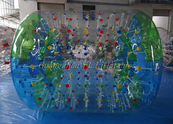 Wonderful Kid Size Inflatable Water Roller 0.8 mm PVC For Amusement Park