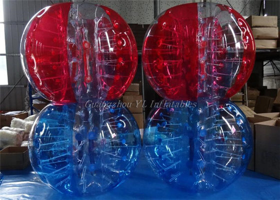 Outdoor Inflatable Body Bubble Ball , Colored Striped Soccer Bubble Ball