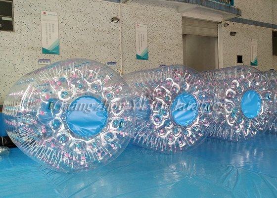 Transparent Inflatable Water Roller , Swimming Inflatable Fun Roller With Cover