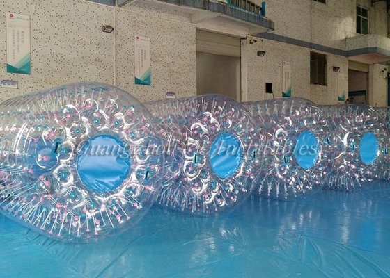 Transparent Inflatable Water Roller , Swimming Inflatable Fun Roller With Cover