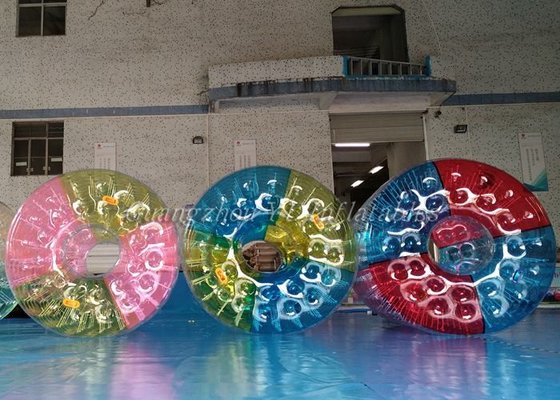 Giant Colorful Inflatable Water Roller , Inflatable Lake Toys Walking Roller
