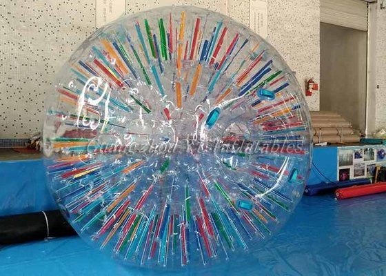 Colorful Fluorescent sheet Glowing Inflatable Zorb Ball For Evening party