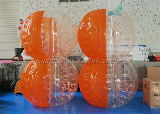 Inflatable Yard Toys Clear Body Bumper Ball Half Blue And Orange Color