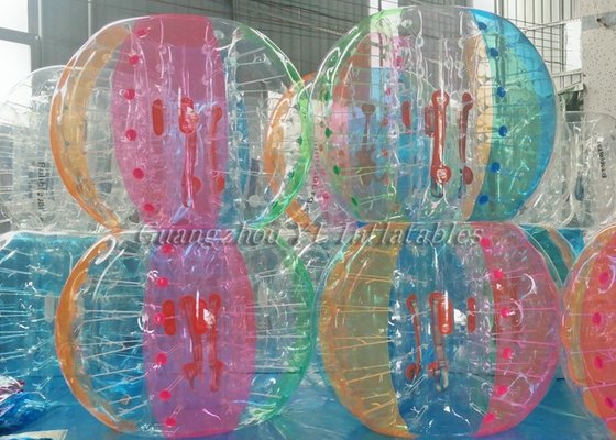 Colorful Inflatable Soccer Bubble Ball For Kids / PVC Soccer Ball Suit 1.25m
