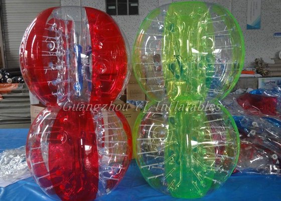 Half Color Grass Sports  Inflatable Bubble Soccer Balls With Bowl  Valve