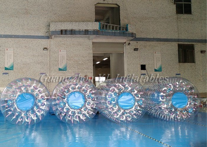 Transparent Inflatable Water Roller , Swimming Inflatable Fun Roller With Cover