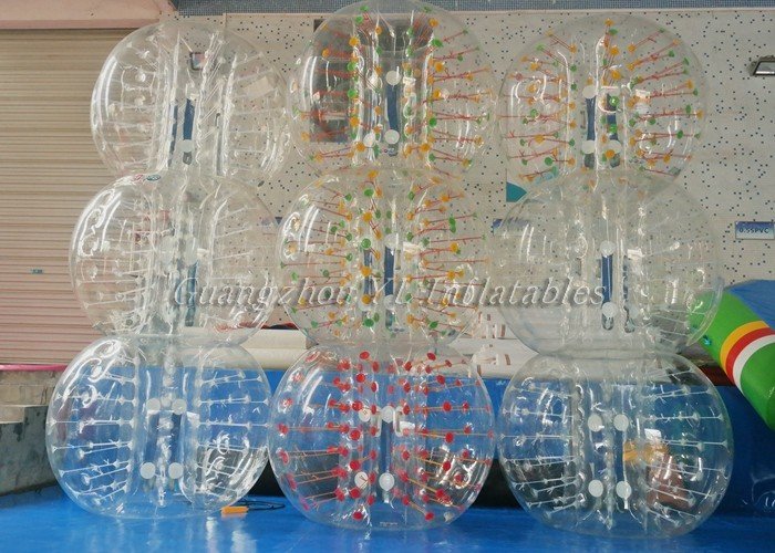 Clear Kids Bubble Balls Soccer 0.7mm TPU  , Fire Proof Bumper Bubble Ball