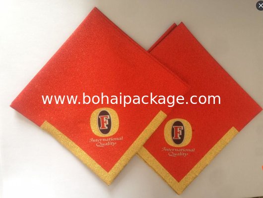 Permanent glossy adhesive beer label with gold or silver foil  aluminium foil beer neck label with logo printing