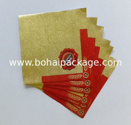 Permanent glossy adhesive beer label with gold or silver foil  aluminium foil beer neck label with logo printing