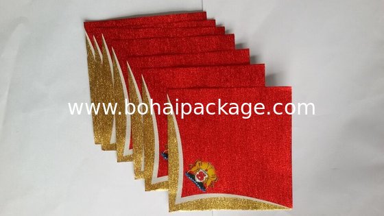 Permanent glossy adhesive beer label with gold or silver foil  aluminium foil beer neck label with logo printing