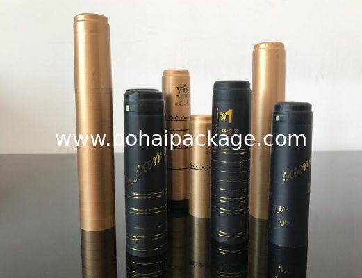 Printed PVC bottle foil caps for different shapes wine bottles capsules Customize different size and shape Aluminum foil