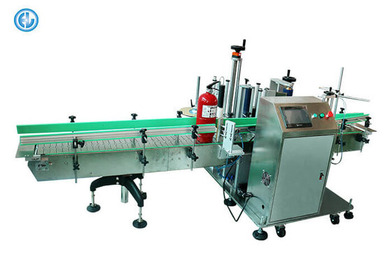 Fire Extinguisher Flat Bottle Labeling Machine , Oil Bucket Adhesive Labeling Machine