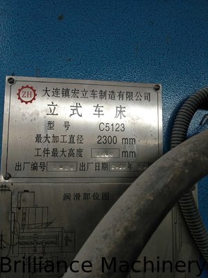 2000 Used Dalian Zhenhong C5123 Vertical Lathe