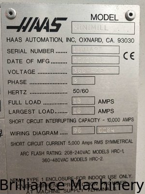 2013 Haas MINI MILL vertical machine center