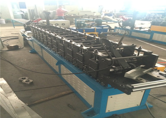 Column Door Frame Roll Forming Machine 14mm Plate Gear Driving PLC Controller