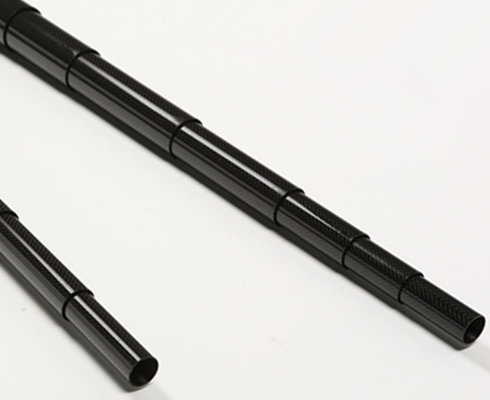 light weight 50ft high modulus carobn fiber water fed pole with sanded 3K plain weave surface finish