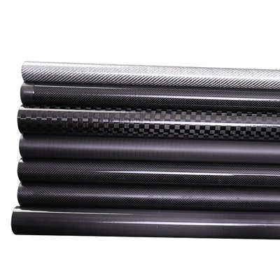3k Glossy Twill Adjustable Carbon Fiber Telescopic Pole