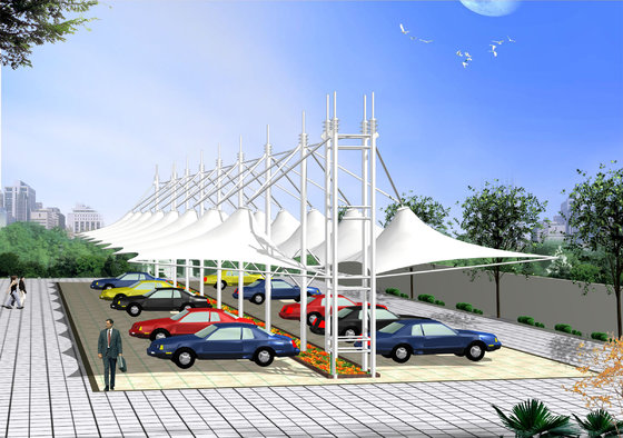 Luxury High Peak Car Shade Canopy , Custom Outdoor Canopy For Business Building